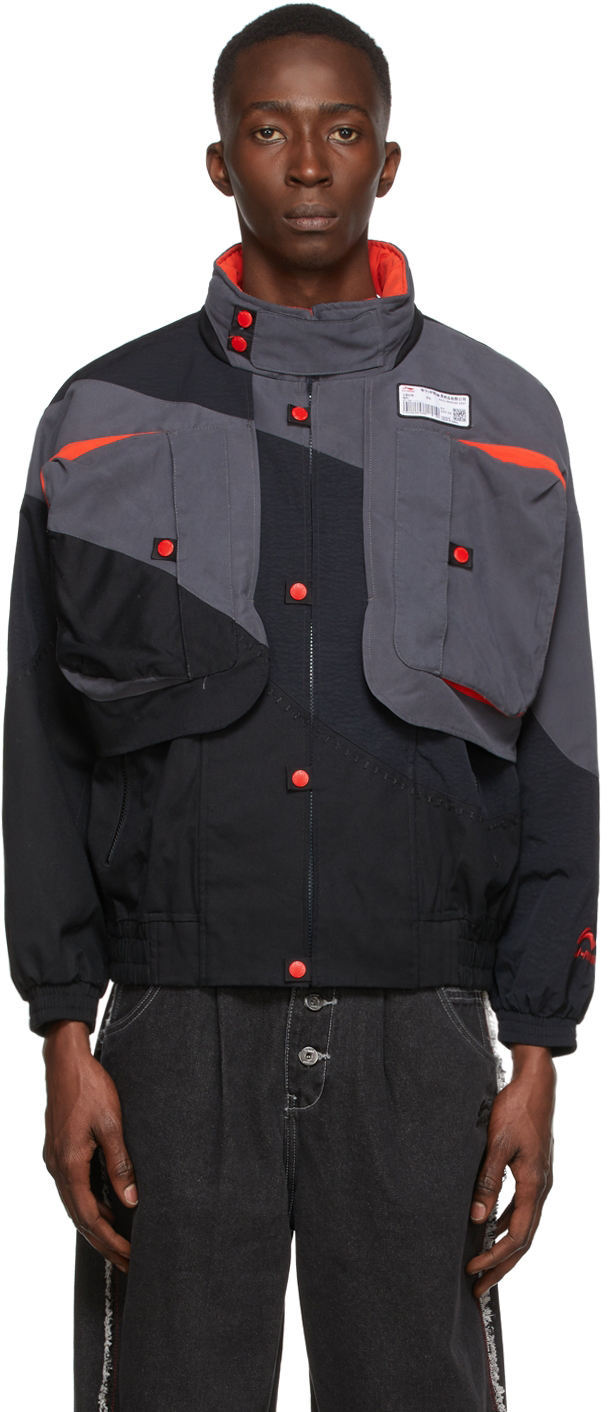 Li-Ning Black & Grey Panel Jacket Li-Ning