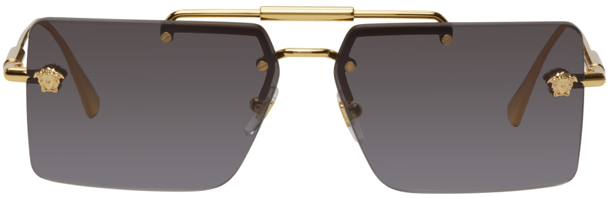 Versace Gold Rimless Sunglasses Versace