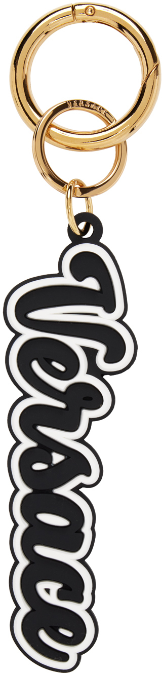 Versace Black & White Varsity Keychain Versace