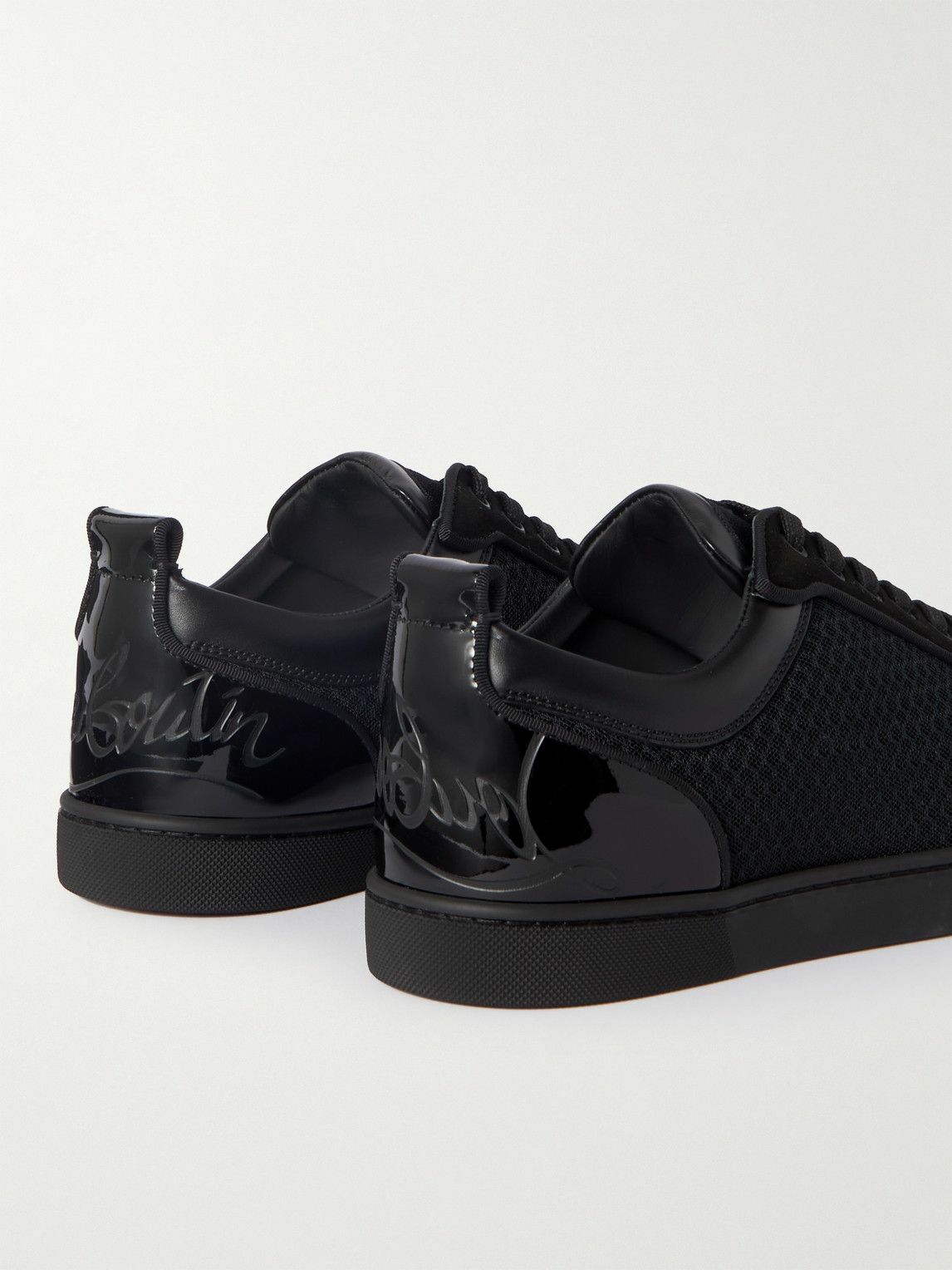 Christian Louboutin - Fun Louis Junior Studded Mesh and Leather ...