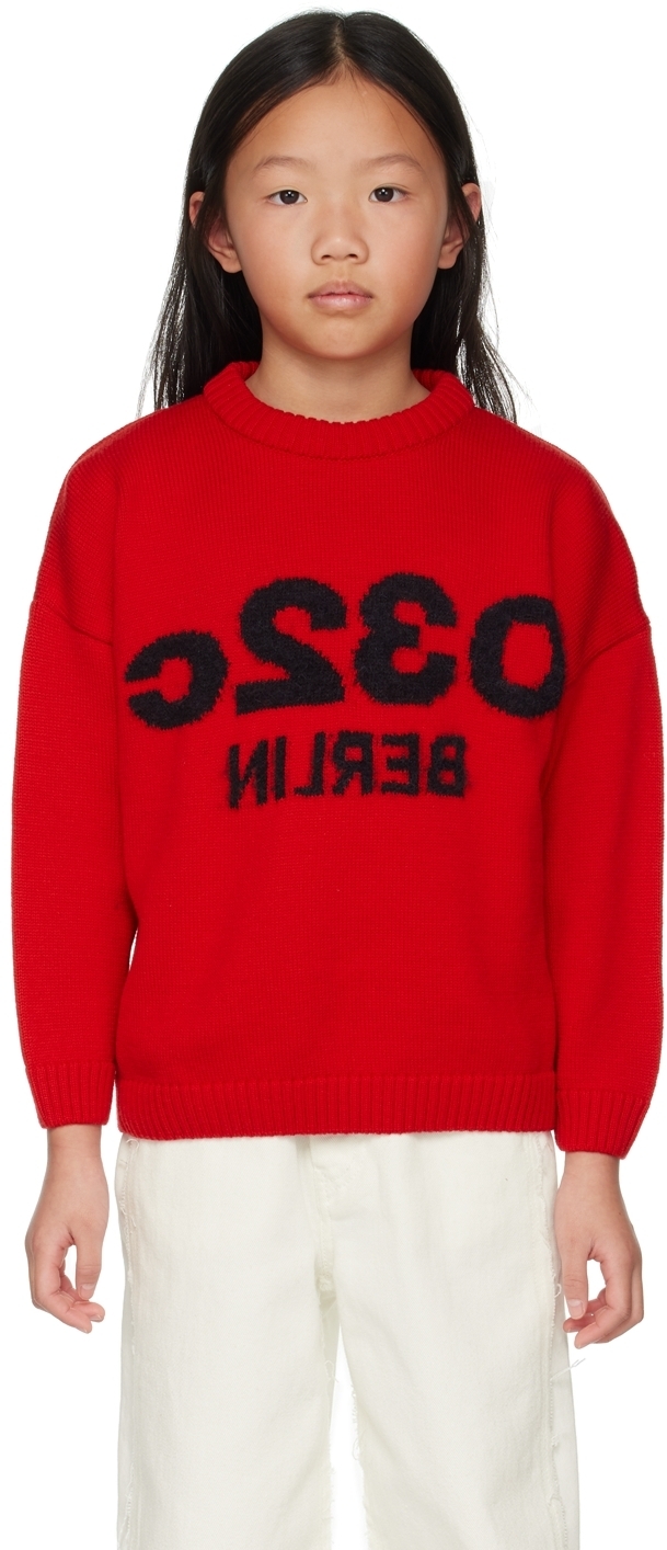 032c SSENSE Exclusive Kids Red Sweater 032c