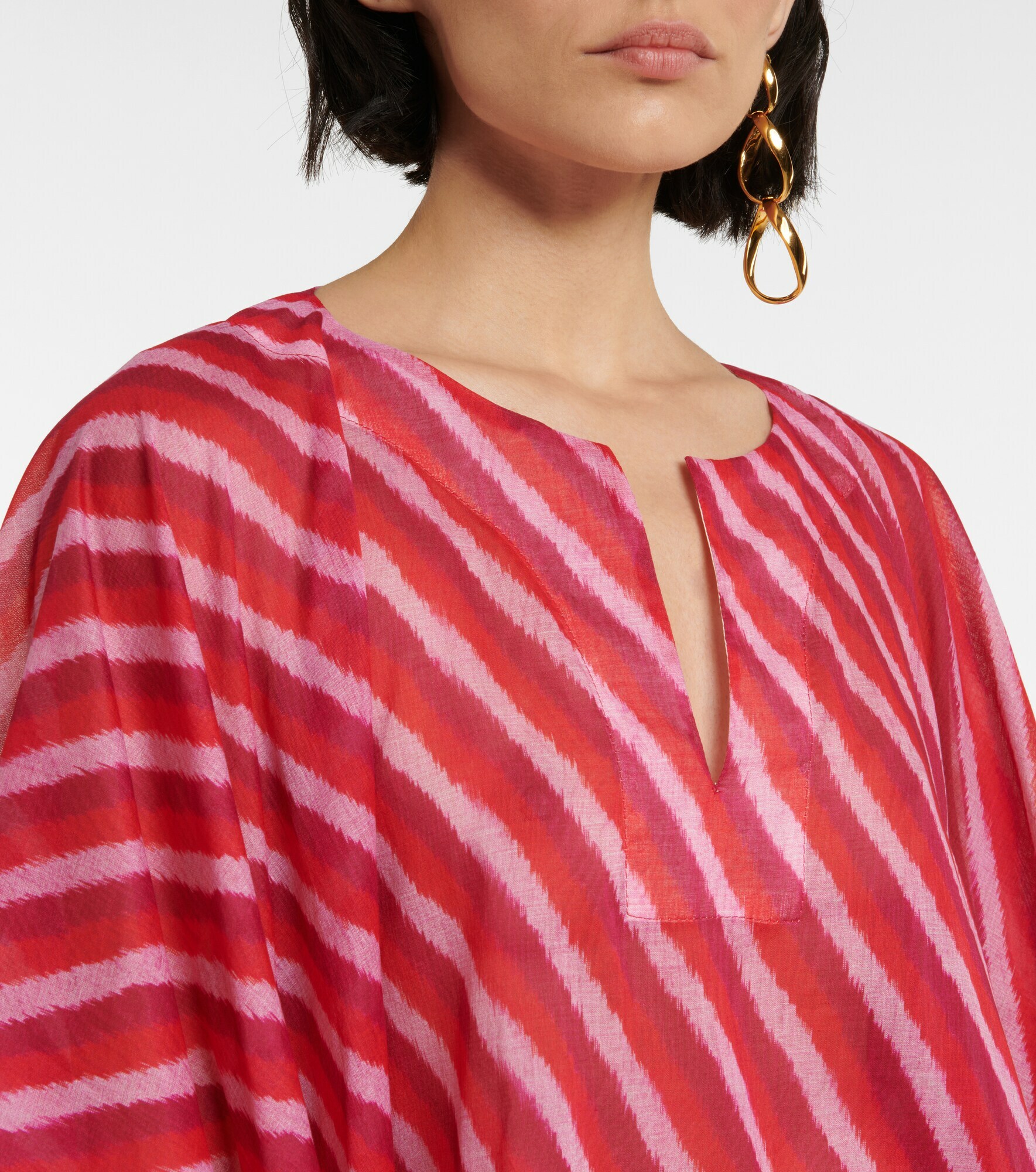 Dries Van Noten - Striped cotton voile kaftan Dries Van Noten