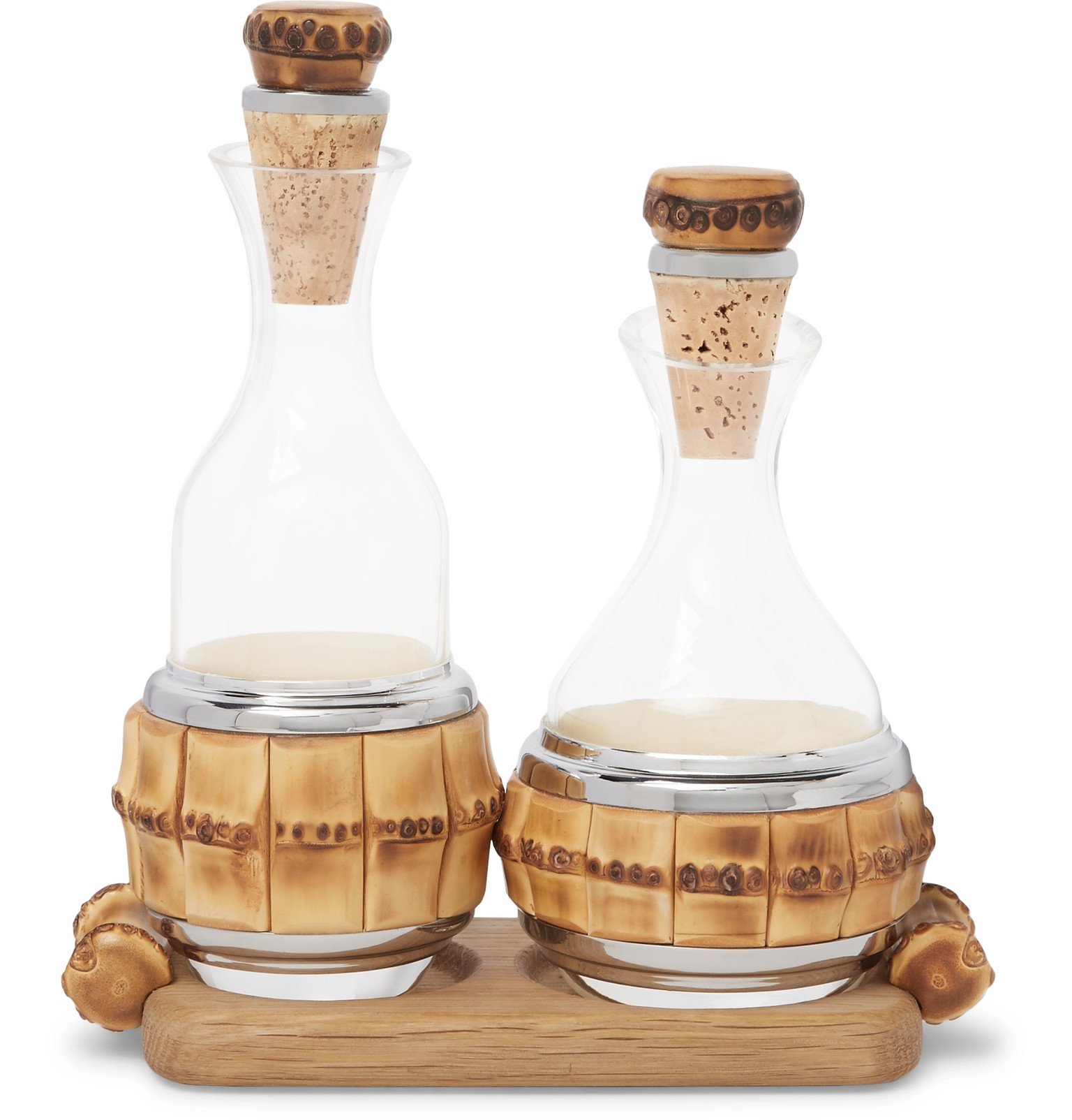 Lorenzi Milano - Bamboo and Glass Table Pourer Set - Silver Lorenzi Milano
