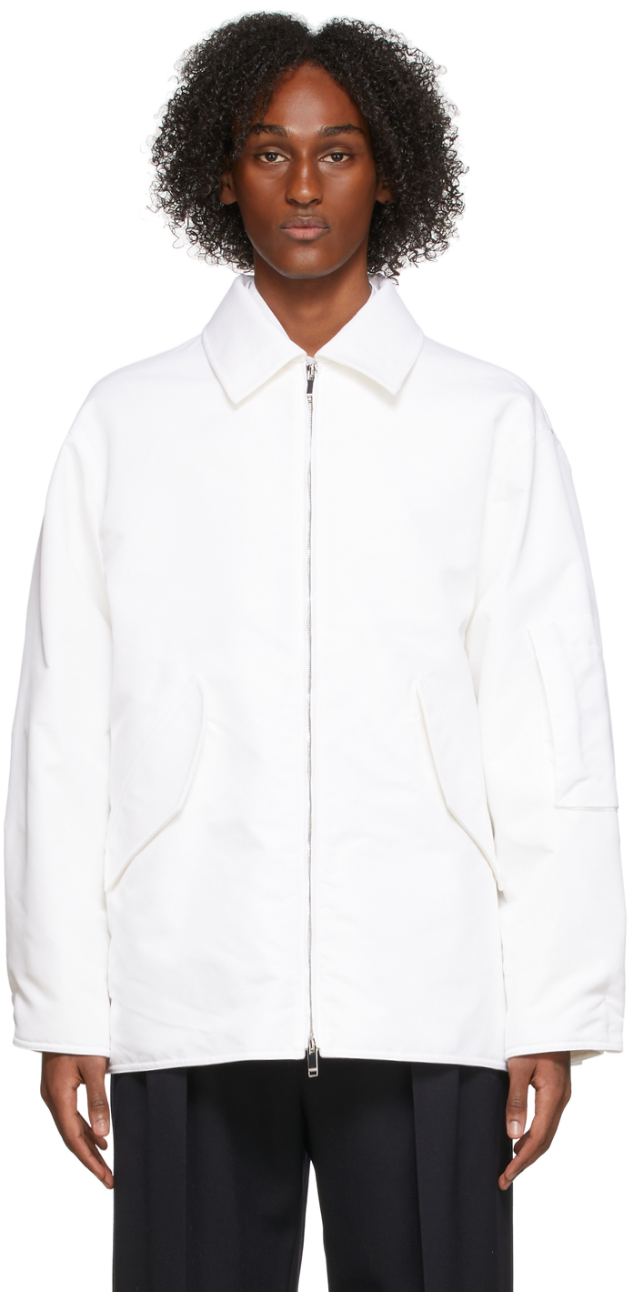 Valentino White Nylon Blouson Jacket Valentino