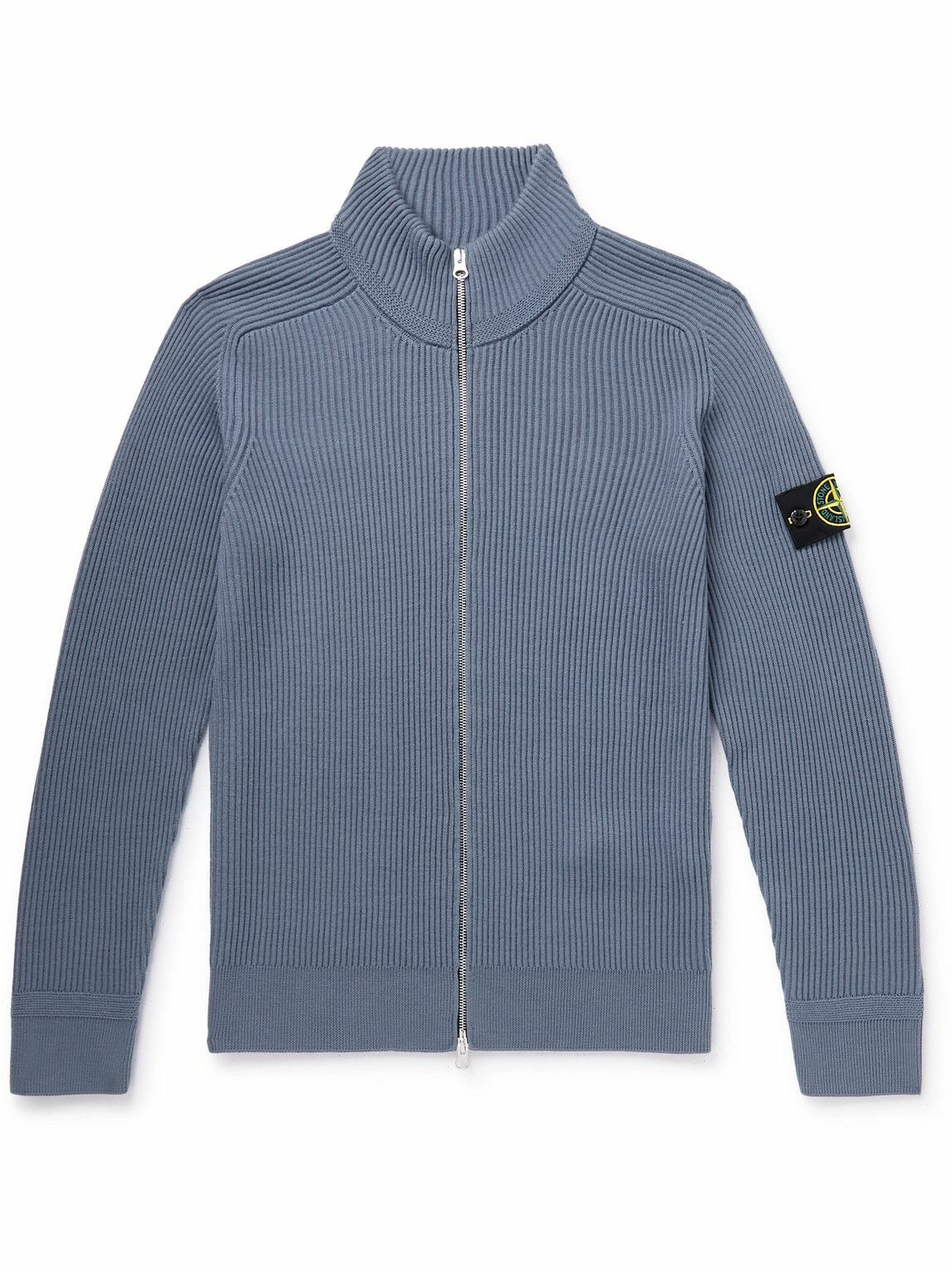 Stone Island - Ribbed Wool Cardigan - Blue Stone Island