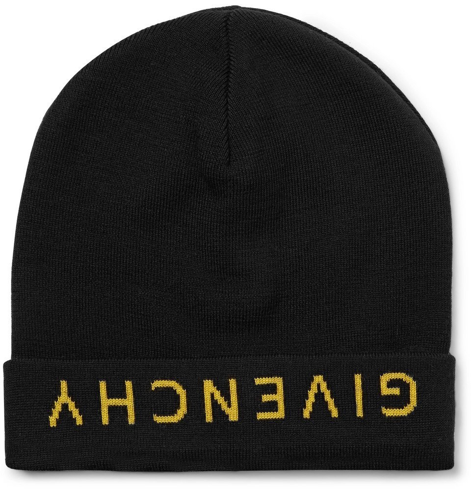 Givenchy - Logo-Jacquard Wool Beanie - Black Givenchy