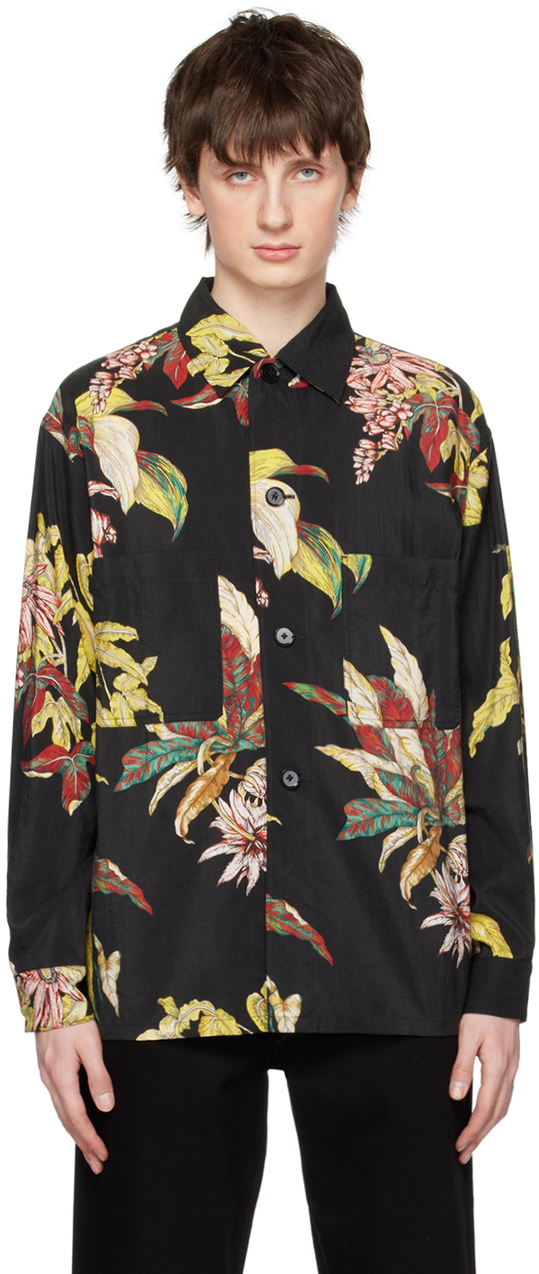 LEMAIRE Black Floral Shirt Lemaire