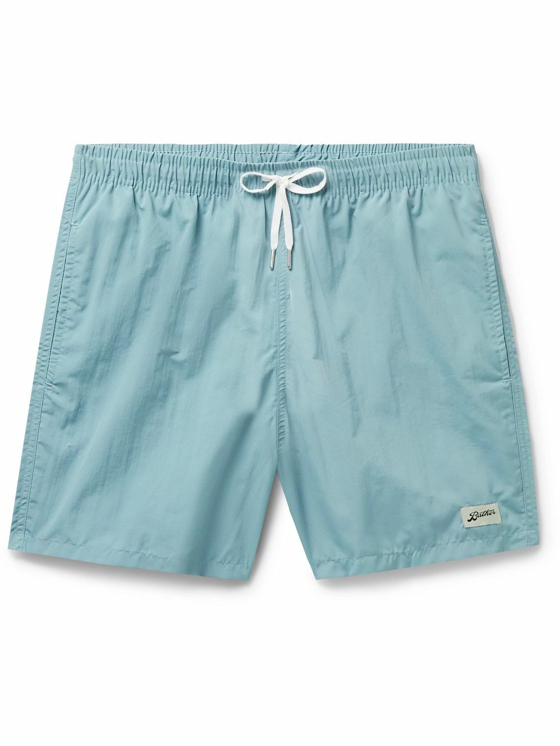 Bather - Straight-Leg Mid-Length Recycled Swim Shorts - Blue Bather