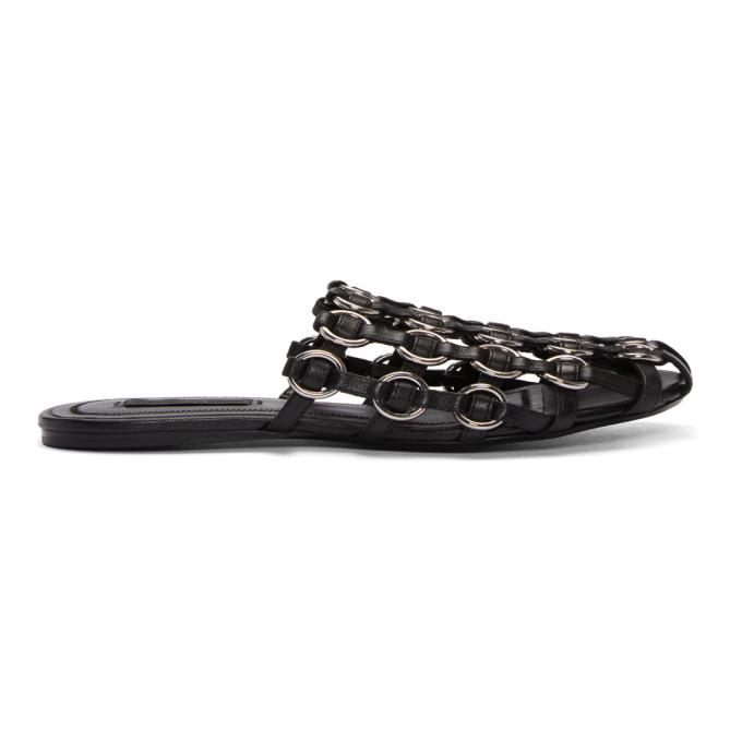 Alexander Wang Black Amelia Ring Cage Slippers Alexander Wang