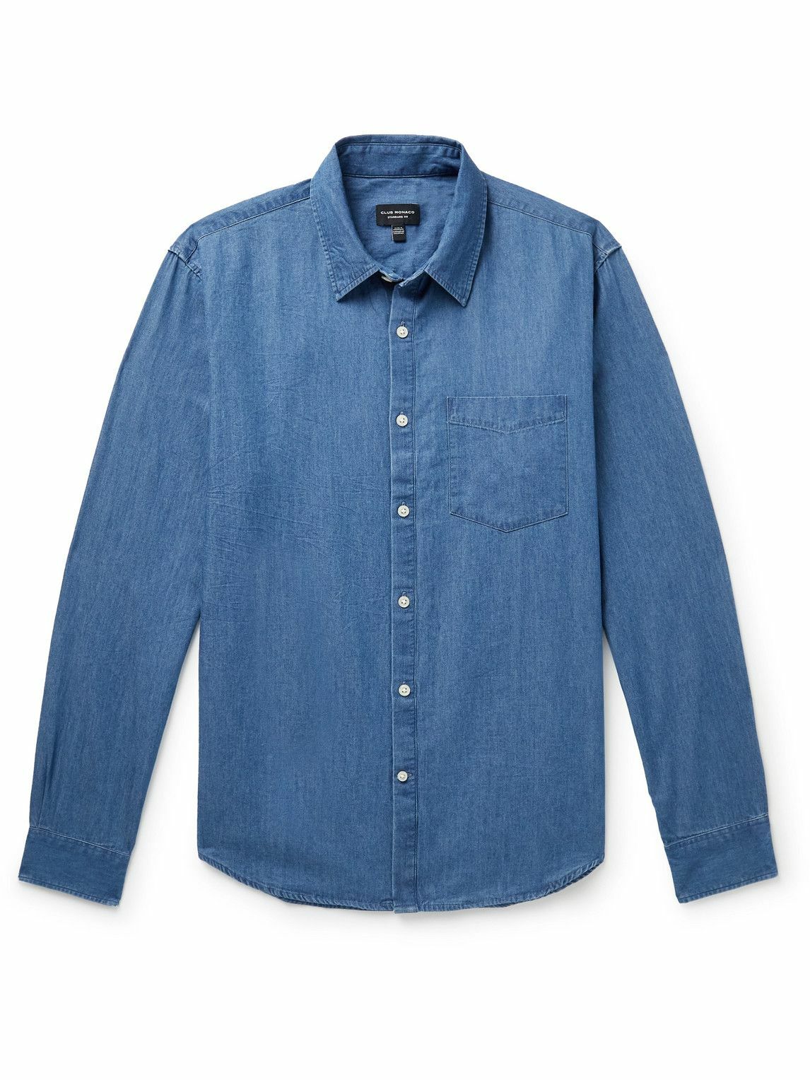 Club Monaco - Slim-Fit Cotton-Chambray Shirt - Blue Club Monaco