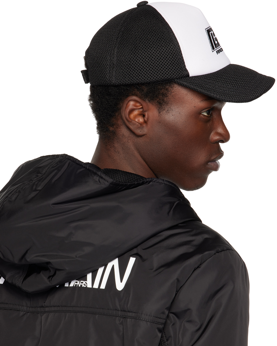 Balmain Black & White Embroidered Cap Balmain
