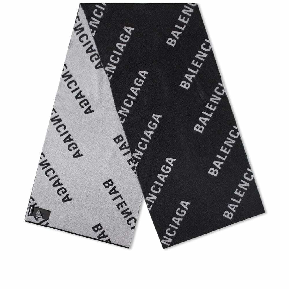 Balenciaga Macro Logo Scarf in Black/White Balenciaga