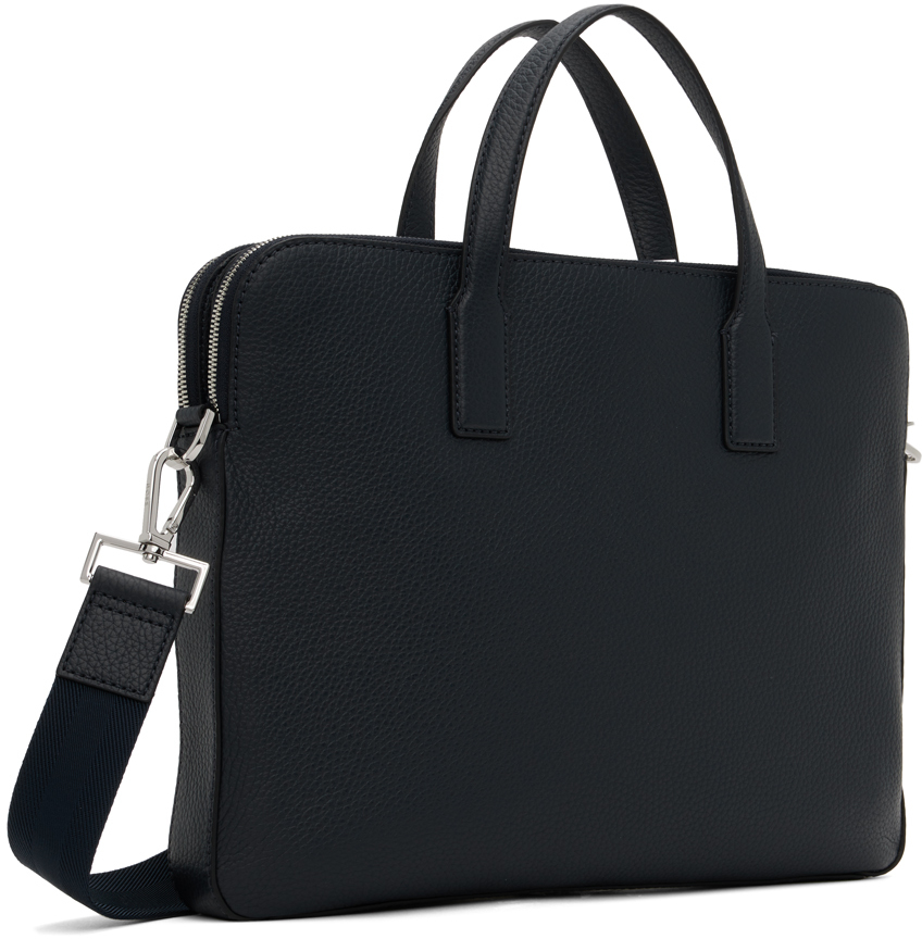 BOSS Navy Leather Briefcase BOSS