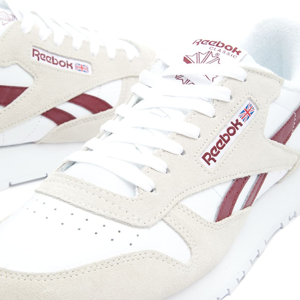 Reebok Men's Classic Leather Sneakers in Classic Burgundy/White Reebok