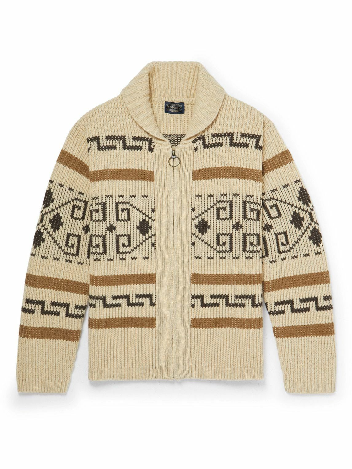Pendleton - The Original Westerley Jacquad-Knit Wool Cardigan - Brown ...
