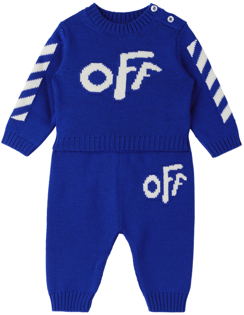 Off-White Baby Blue 'Off' Sweater & Lounge Pants Set Off-White