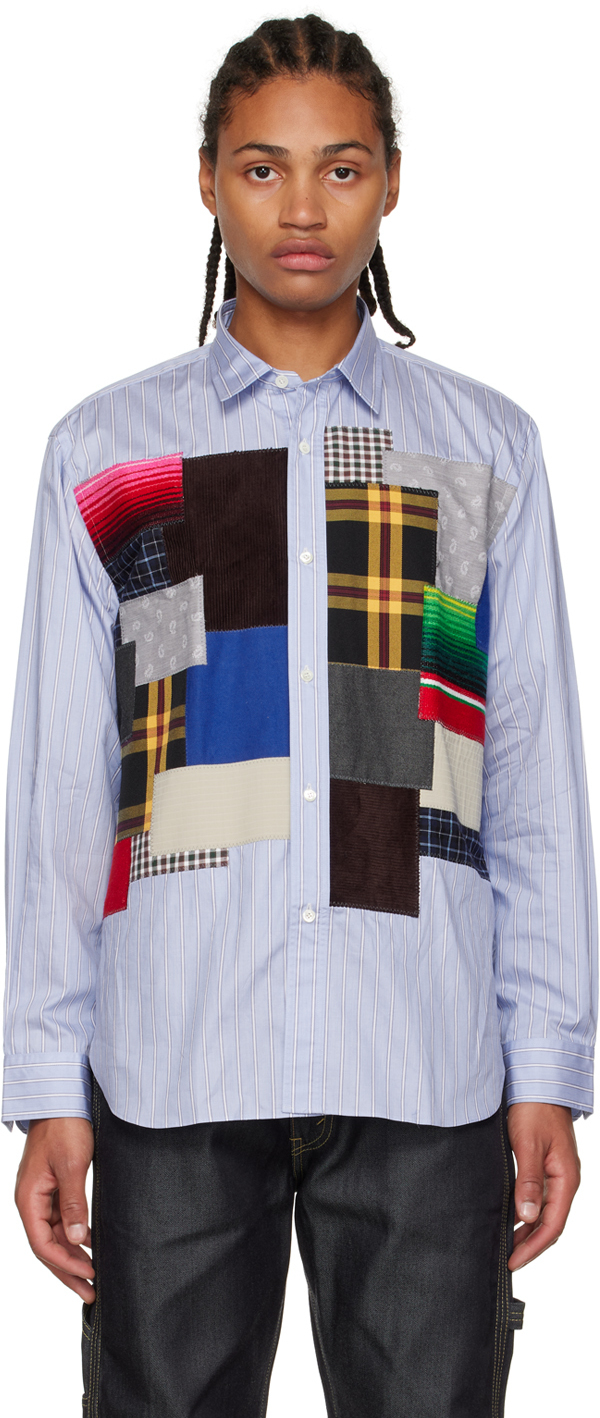 Junya Watanabe Blue Patchwork Shirt Junya Watanabe