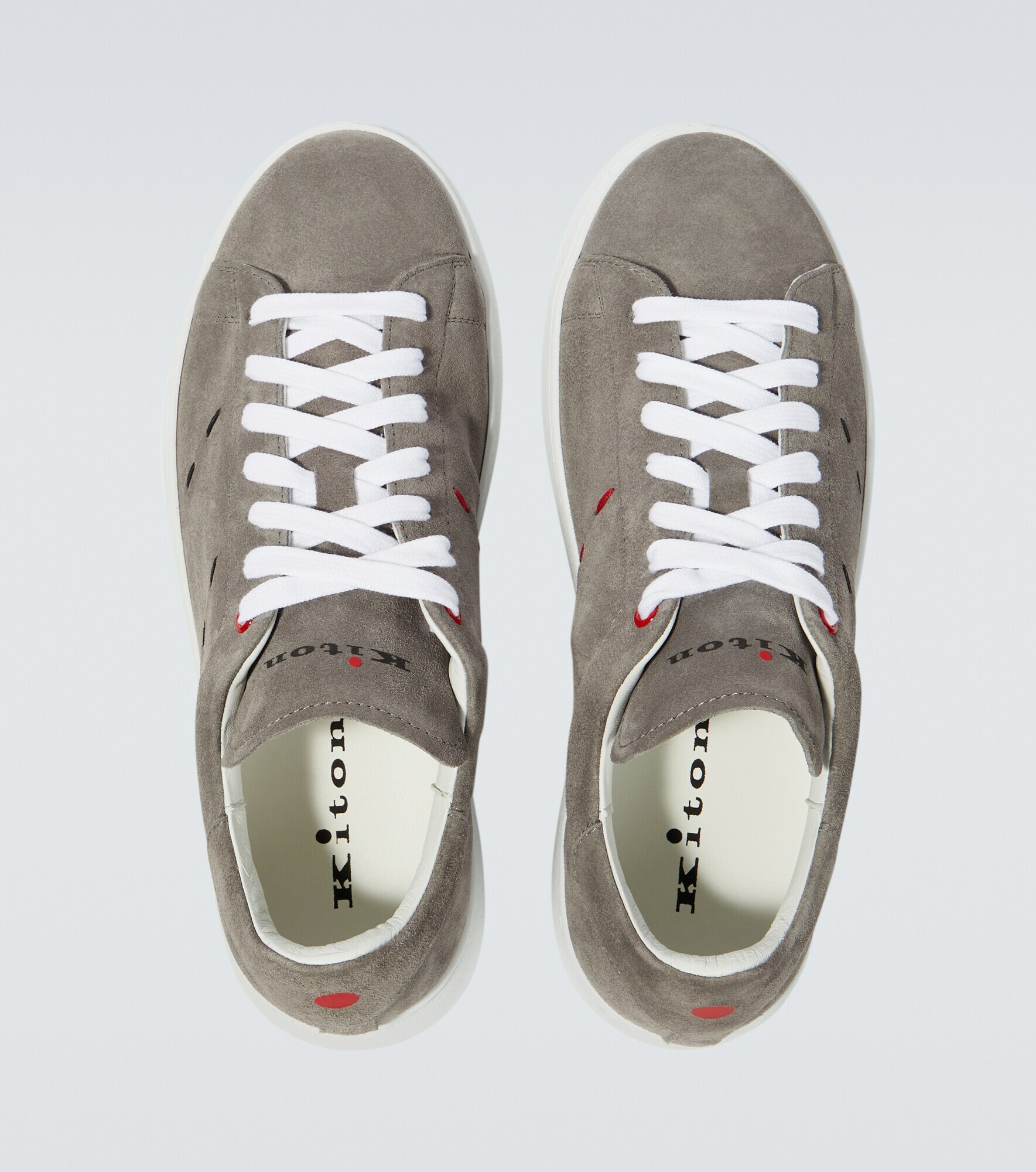 Kiton - Topstitched suede sneakers Kiton