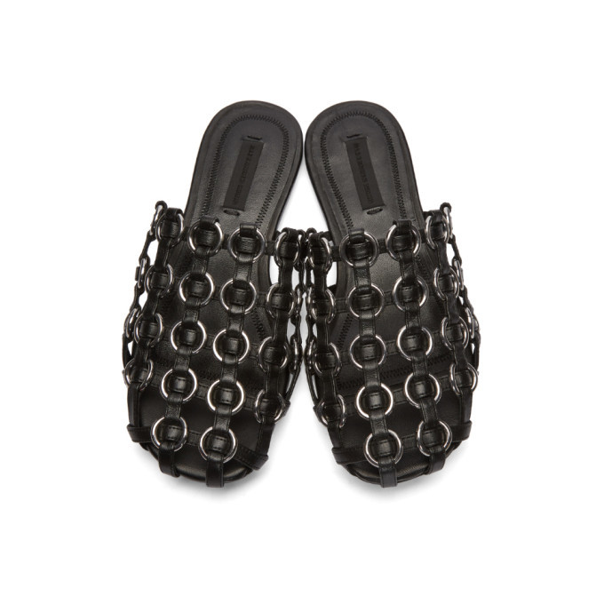 Alexander Wang Black Amelia Ring Cage Slippers Alexander Wang