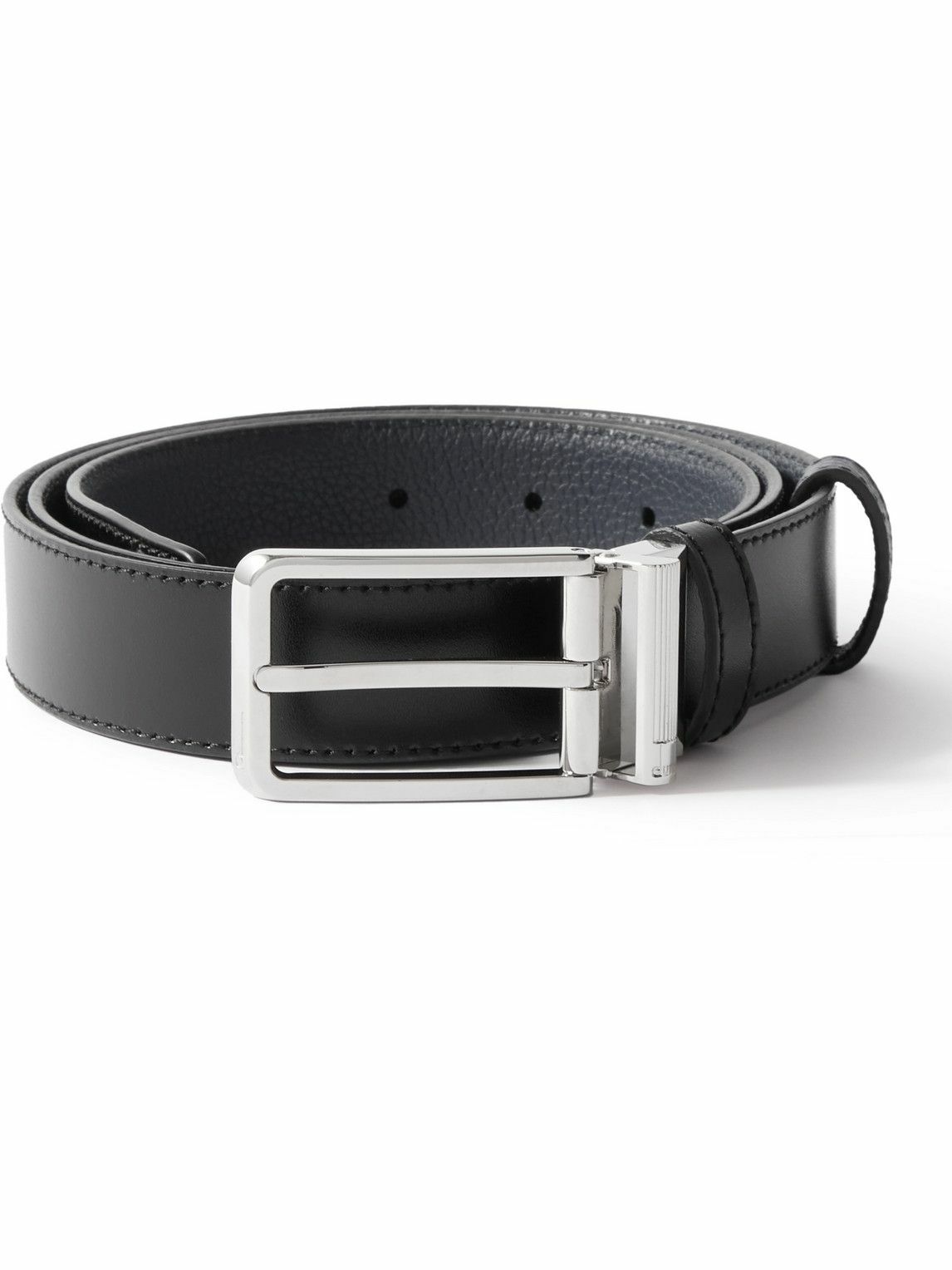 Dunhill - 3cm Reversible Textured-Leather Belt - Black Dunhill