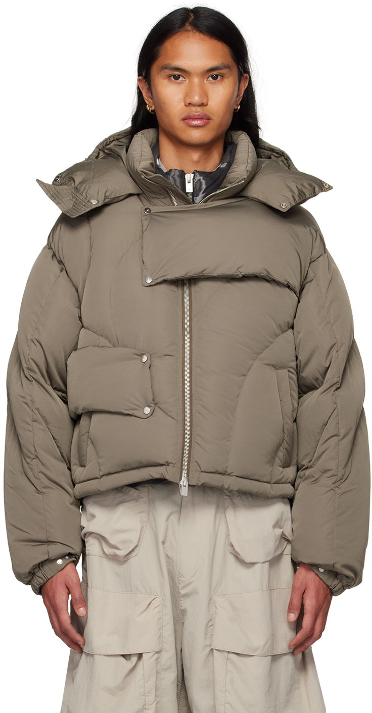 HELIOT EMIL Taupe Sociality Down Jacket Heliot Emil