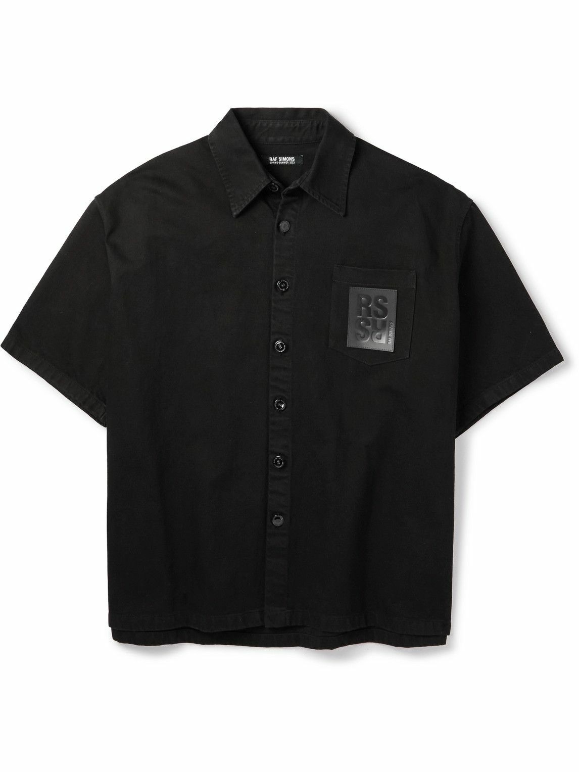Raf Simons - Logo-Appliquéd Denim Shirt - Black Raf Simons