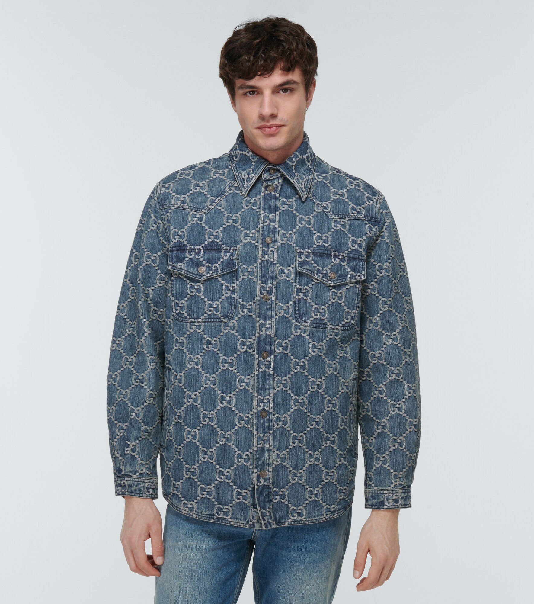 Gucci - GG jacquard denim jacket Gucci