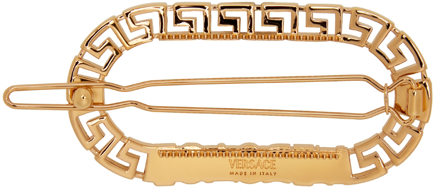 Versace Gold Greca Oval Hair Clip Versace