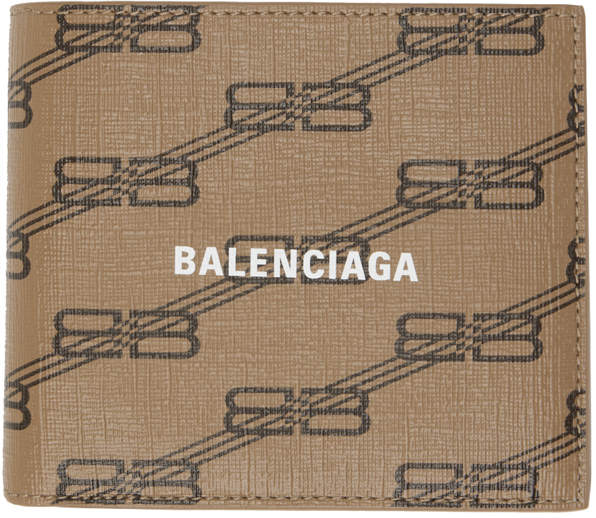Balenciaga Beige Signature BB Monogram Wallet Balenciaga