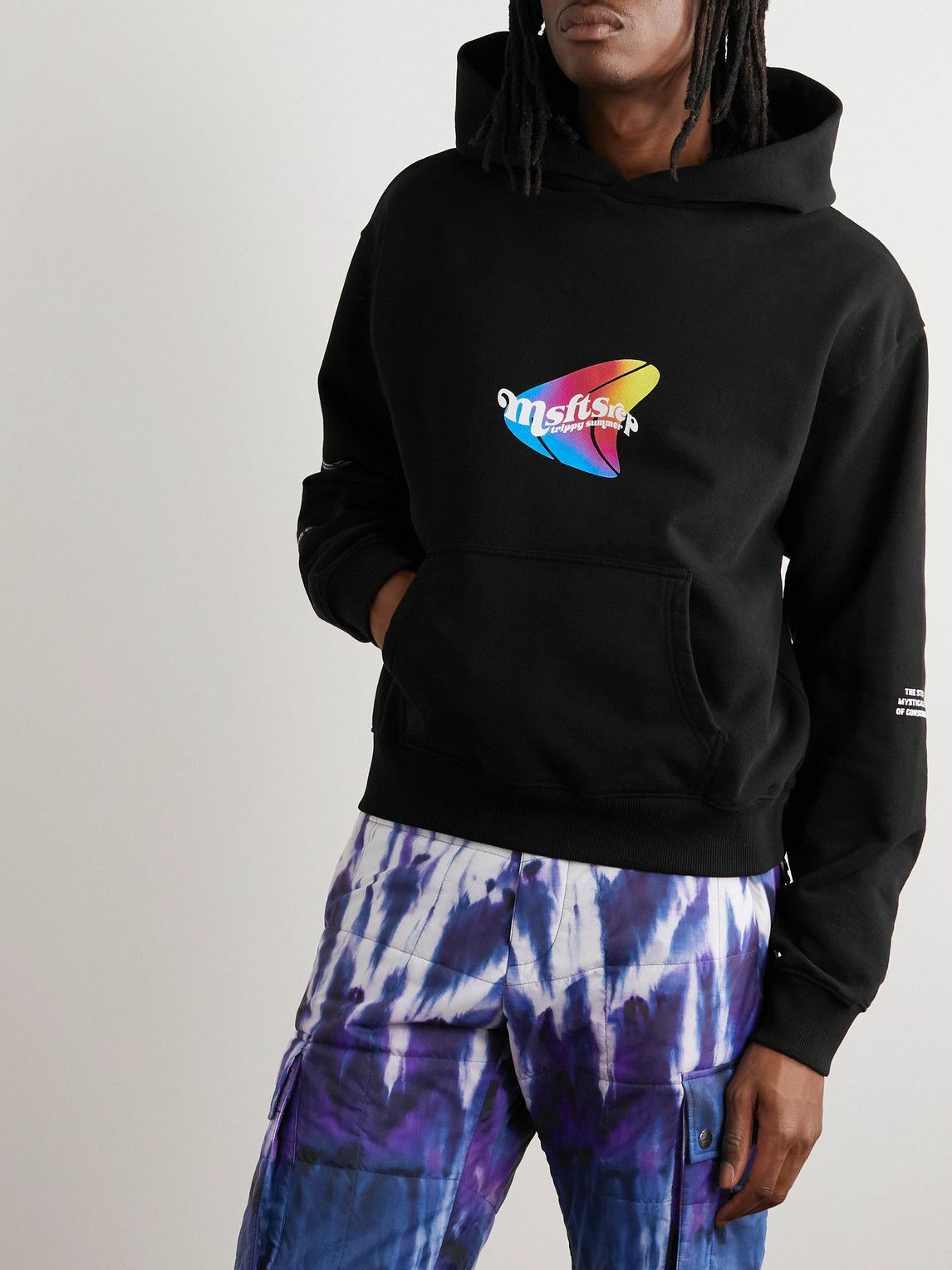 MSFTSrep - Logo-Print Cotton-Jersey Hoodie - Black MSFTSrep