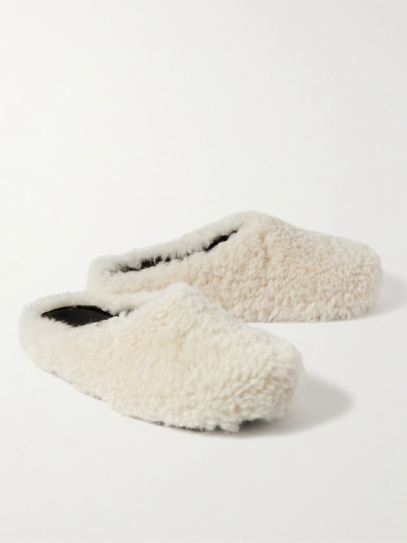 MARNI - Shearling Slippers - White Marni