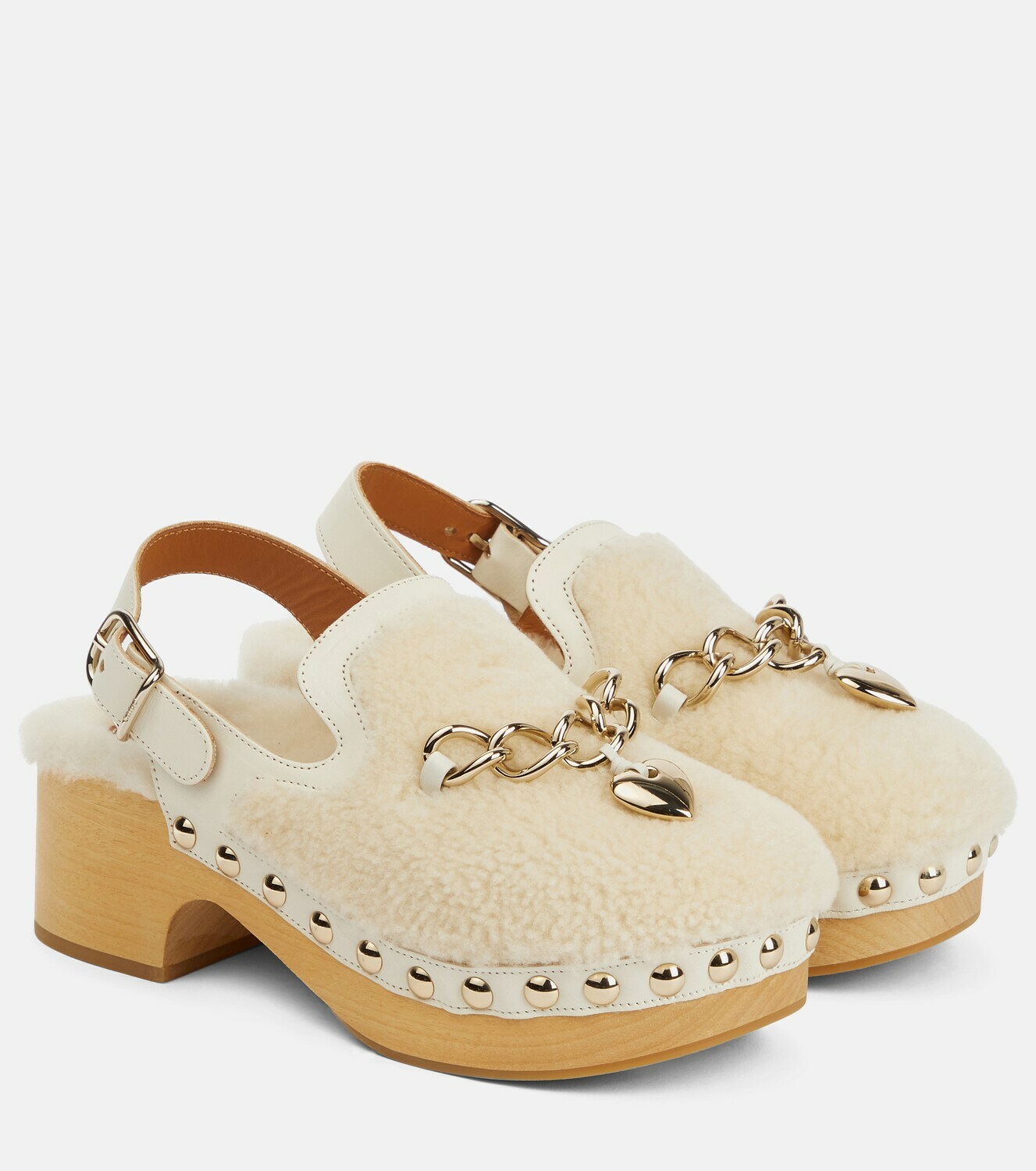 Chloe - Ninna embellished teddy clogs Chloe