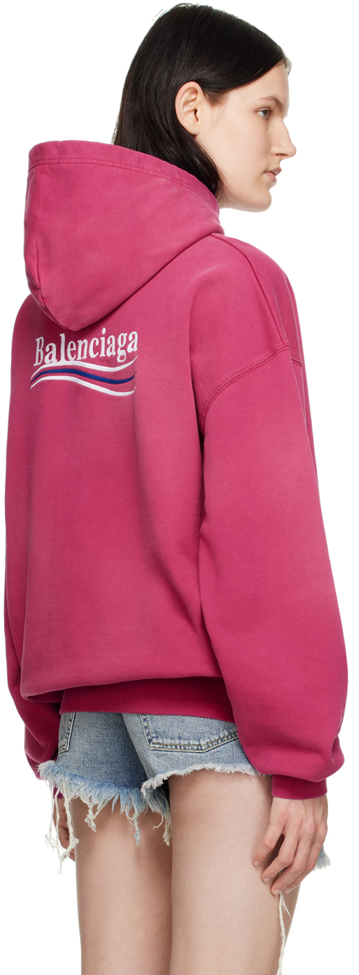 Balenciaga Pink Embroidered Hoodie Balenciaga