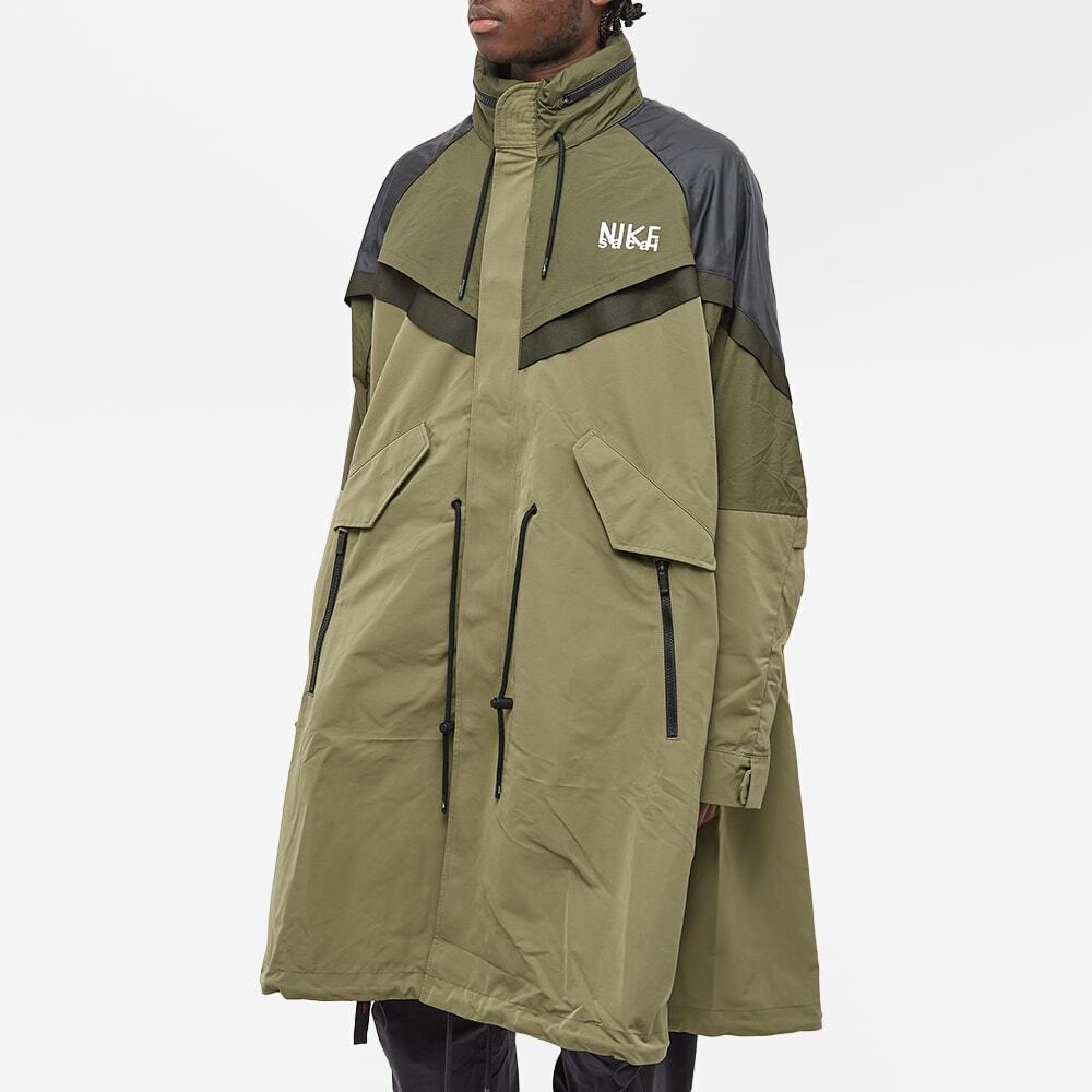 Nike Men's Sacai Trench Coat Jacket in Medium Olive Nike
