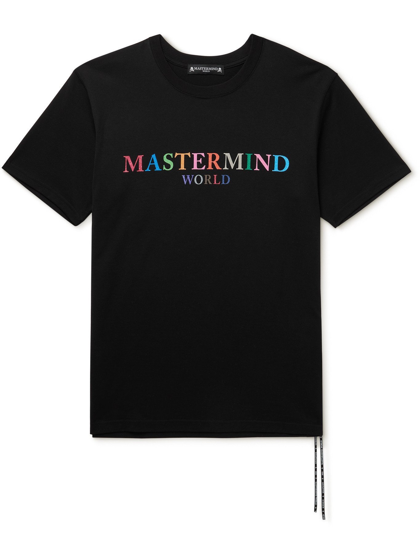 MASTERMIND WORLD - Printed Cotton-Jersey T-Shirt - Black MASTERMIND WORLD