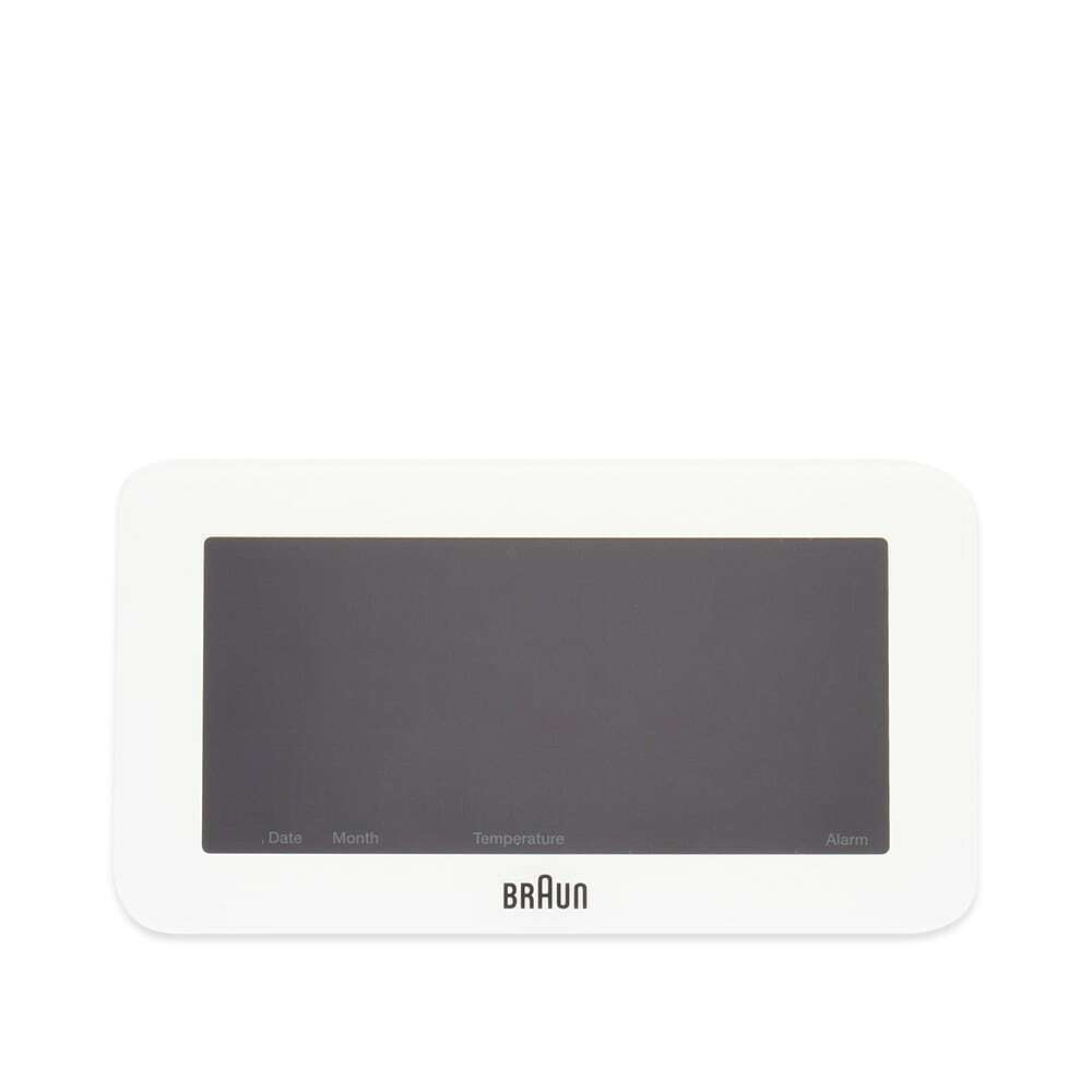 Braun Digital Alarm Clock in White Braun