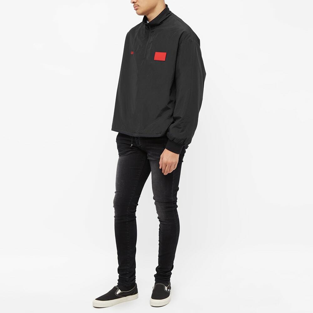 424 Men's Quarter Zip Logo Track Jacket in Black 424