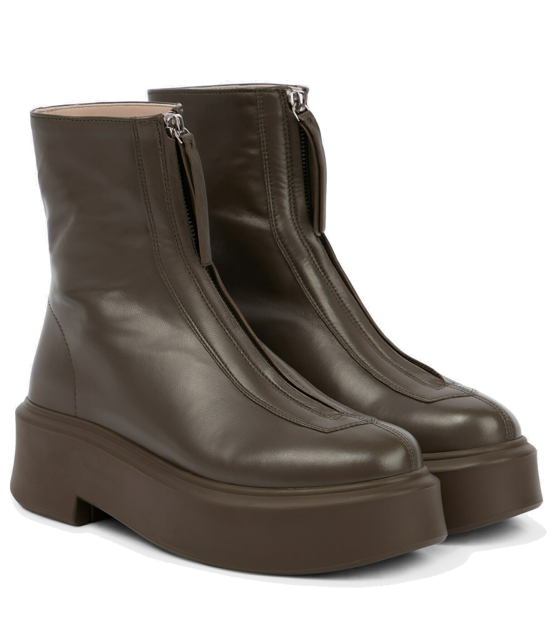 The Row - Zipped Boot 1 leather ankle boots The Row
