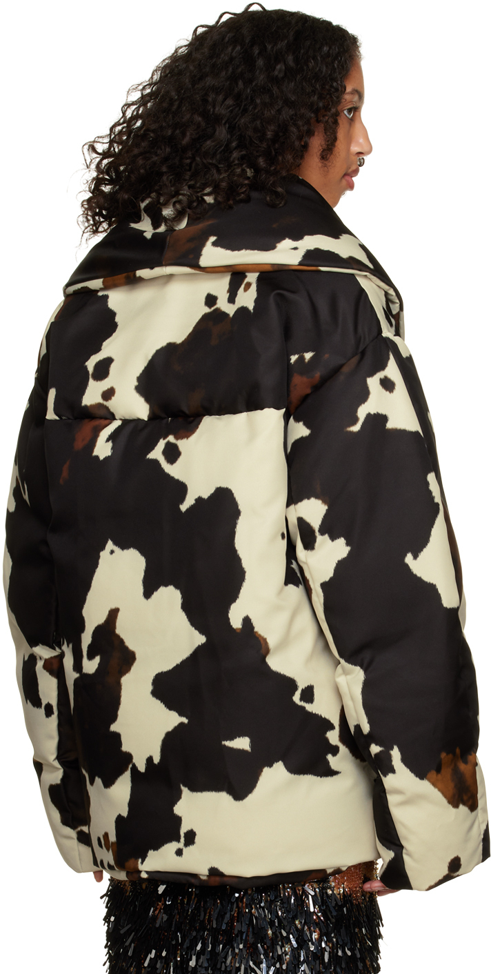 Dries Van Noten Off-White Cow Print Down Jacket Dries Van Noten