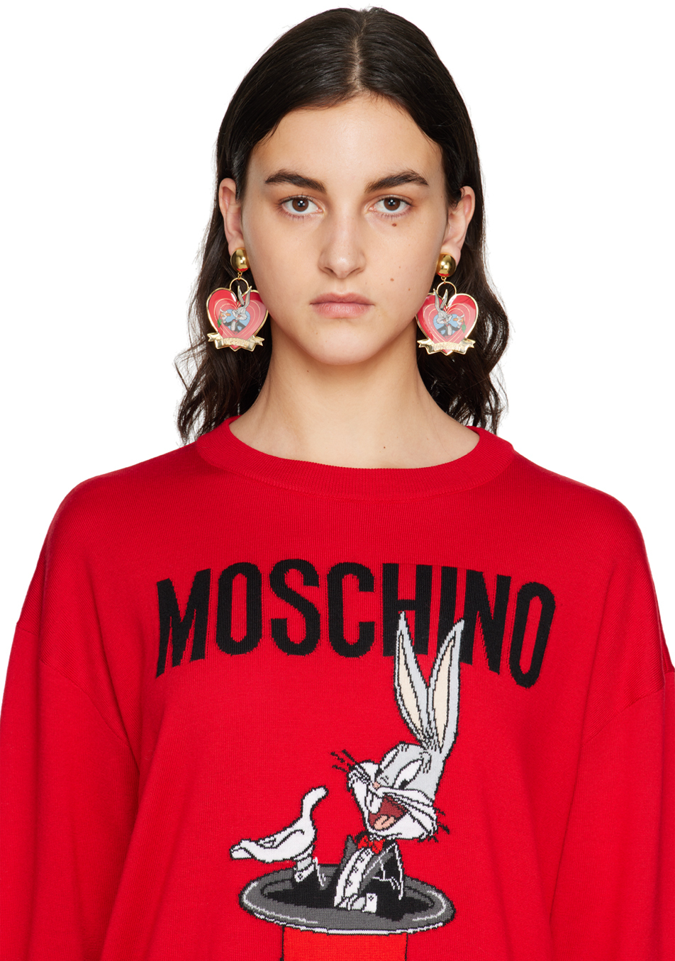 Moschino Gold & Red Lunar New Year Earrings Moschino
