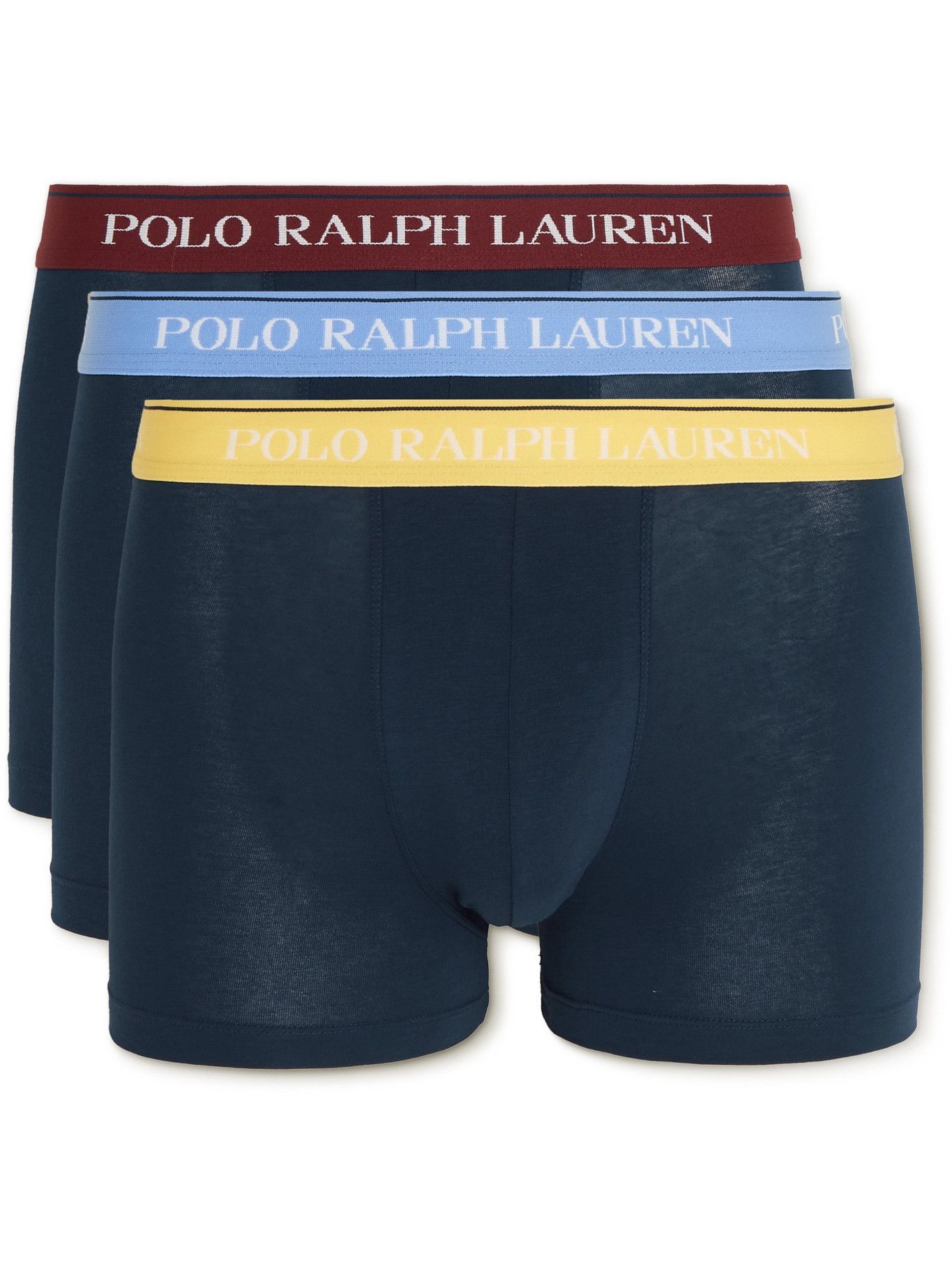 Polo Ralph Lauren - Three-Pack Stretch-Cotton Boxer Briefs - Blue Polo ...