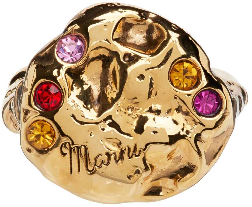 Marni Gold Colorful Stress Ring Marni