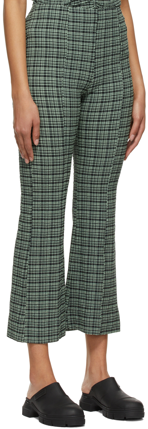 GANNI Green Recycled Polyester Trousers GANNI