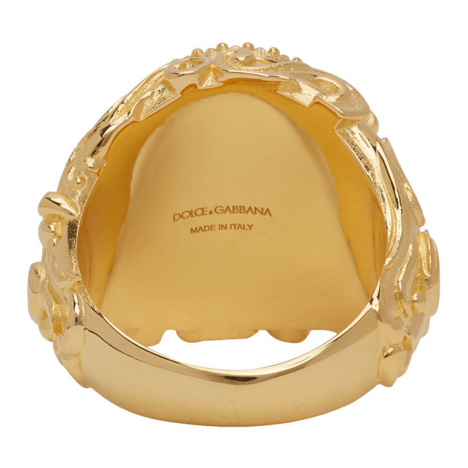 Dolce and Gabbana Gold Logo Ring Dolce & Gabbana