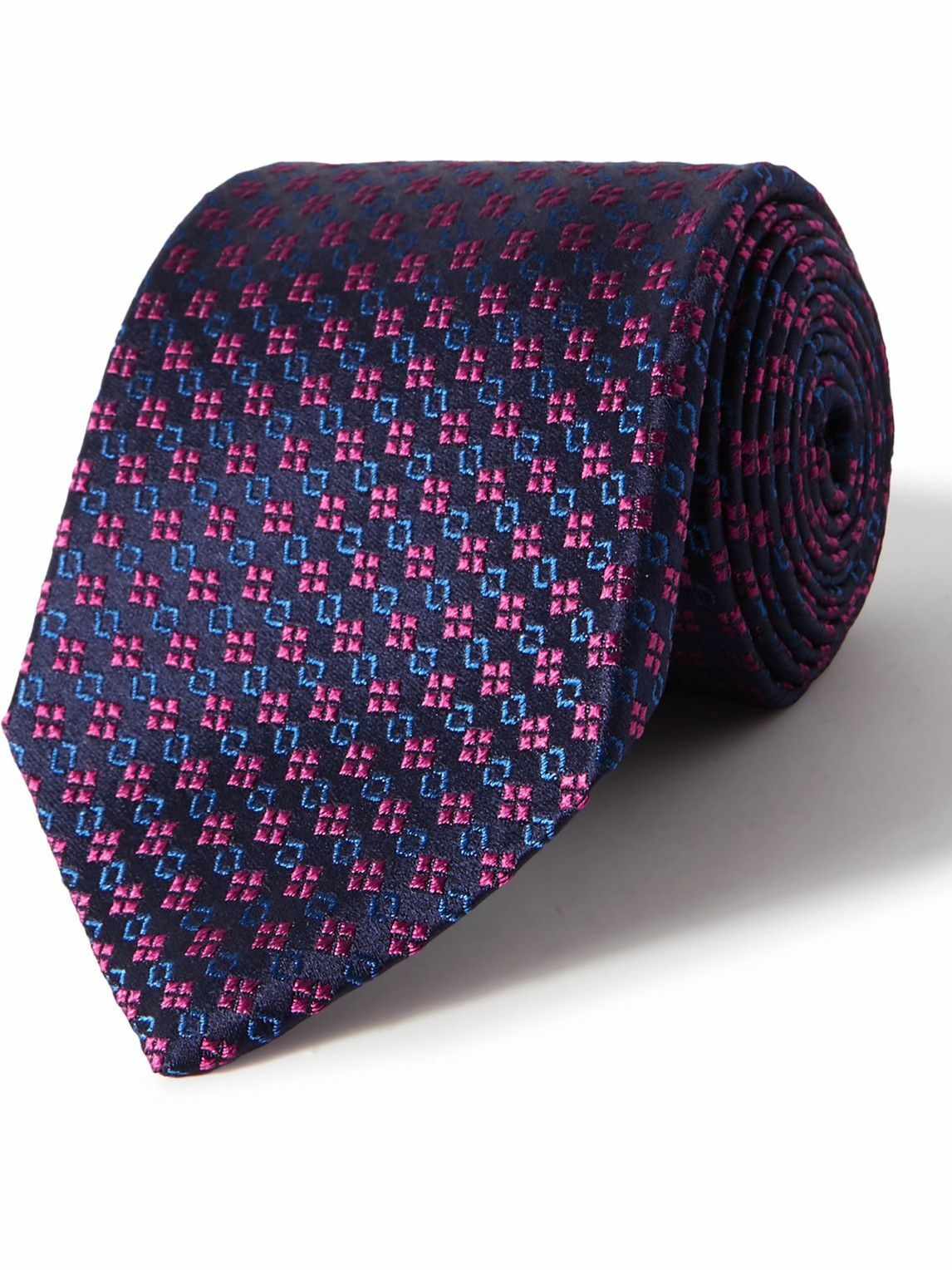 Charvet - Mini Geo 9cm Silk-Jacquard Tie Charvet