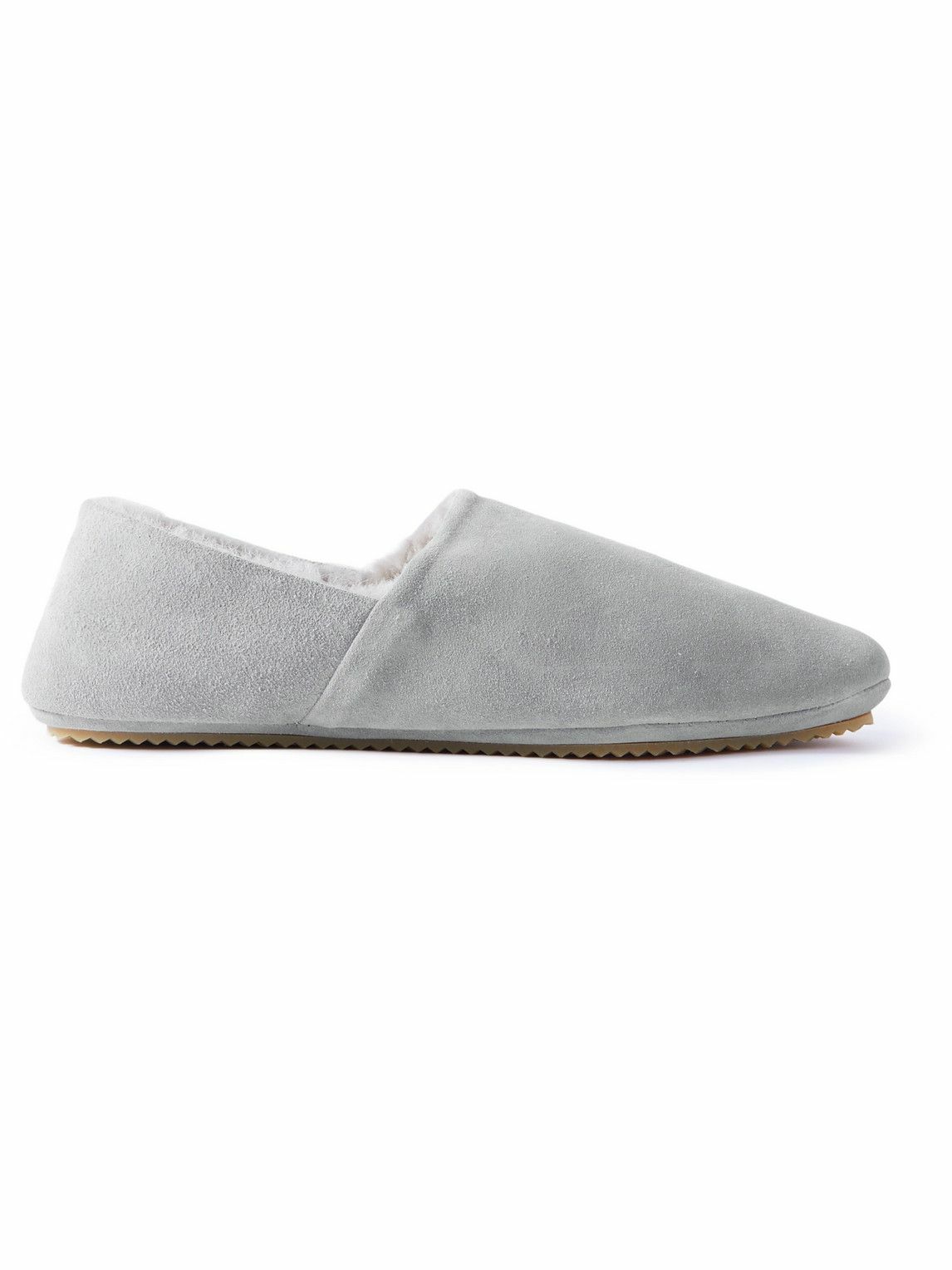 Mr P. - Shearling-Lined Suede Slippers - Gray Mr P.