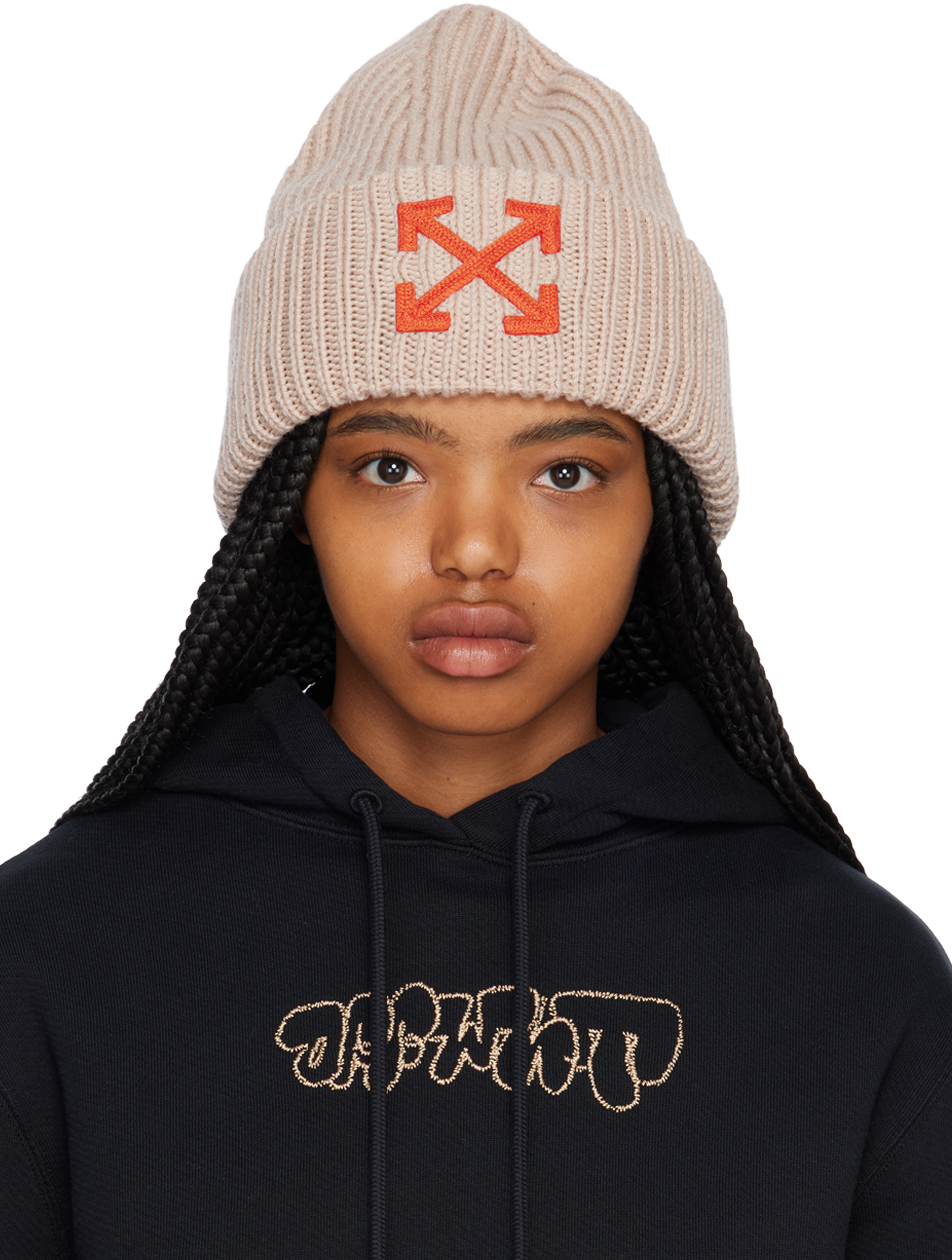 Off-White Beige Arrow Beanie Off-White