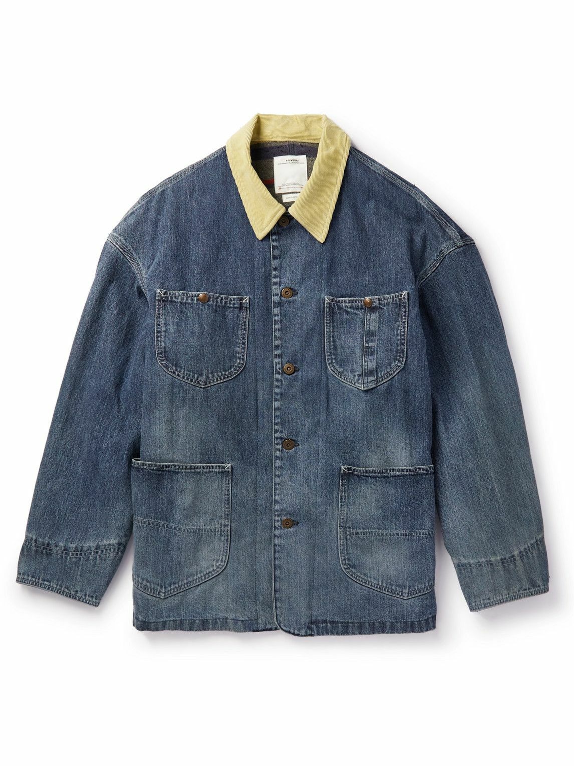 Visvim - Social Sculpture Corduroy-Trimmed Denim Jacket - Blue Visvim