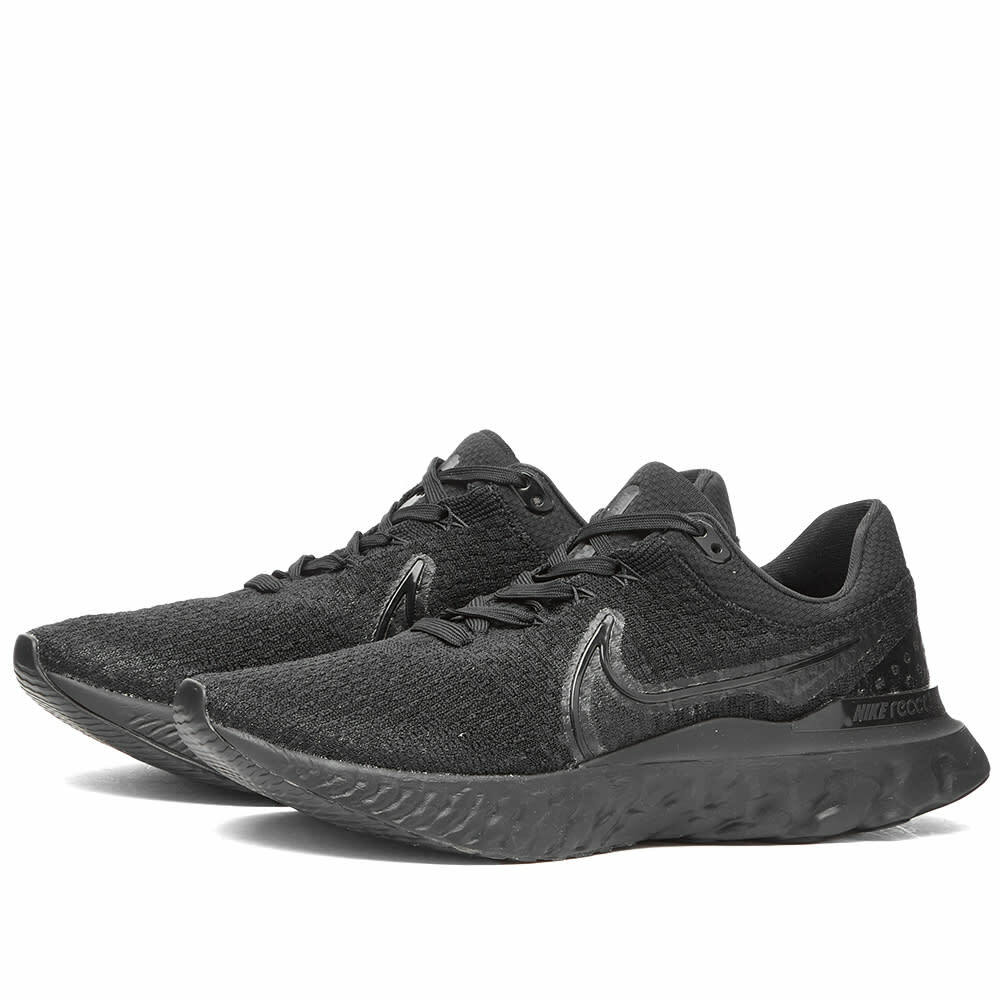 Nike Men's React Infinity Run Flyknit 3 Sneakers in Black Nike