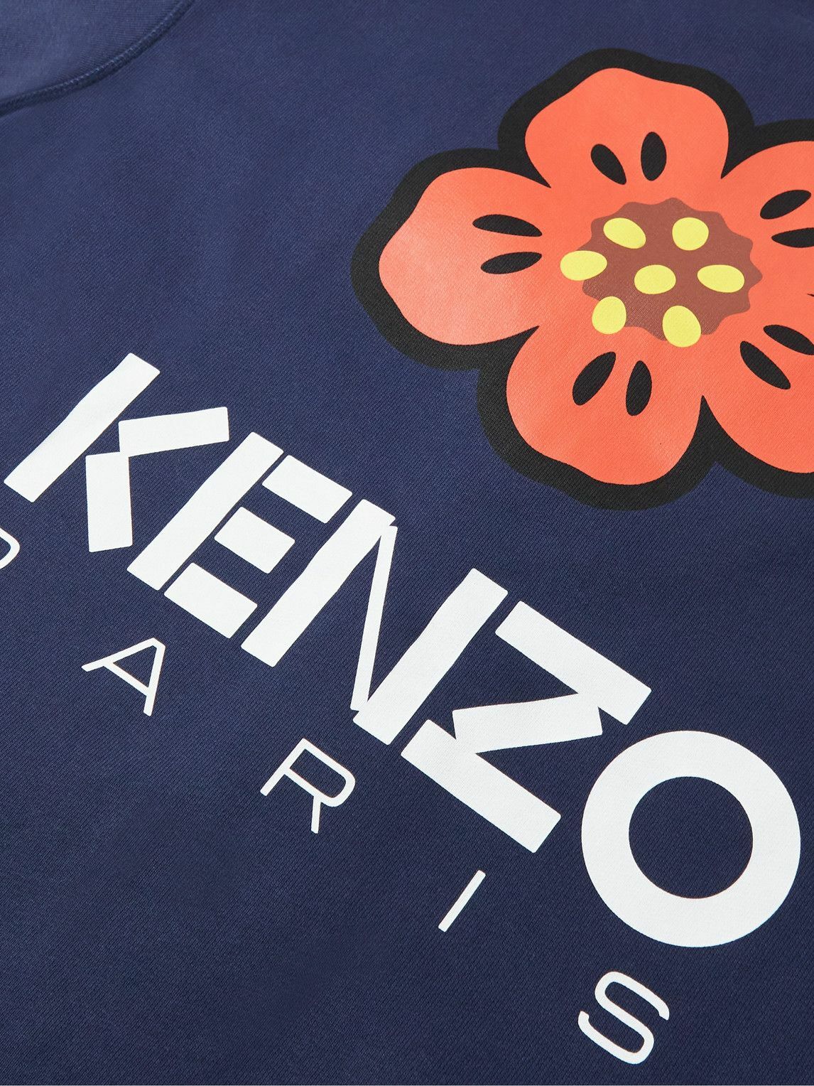 KENZO - Boke Flower Logo-Print Cotton-Blend Jersey Cardigan - Blue Kenzo
